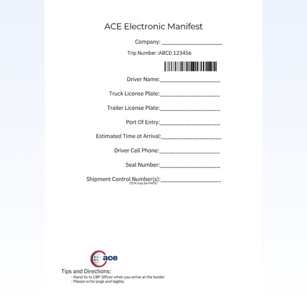 ACI Manifest Lead Sheets (Soft Copy) – truckingprint.com